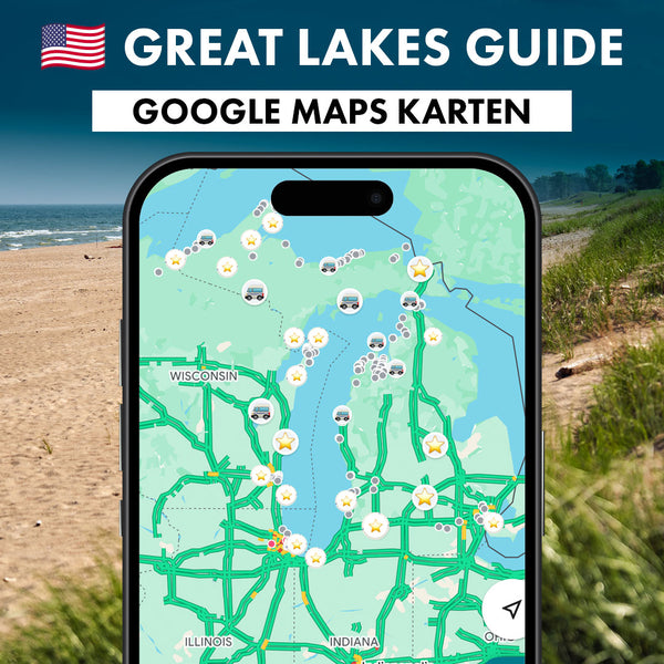 Google Maps Sehenswürdigkeiten Karte für Great Lakes Rundreise ab ...