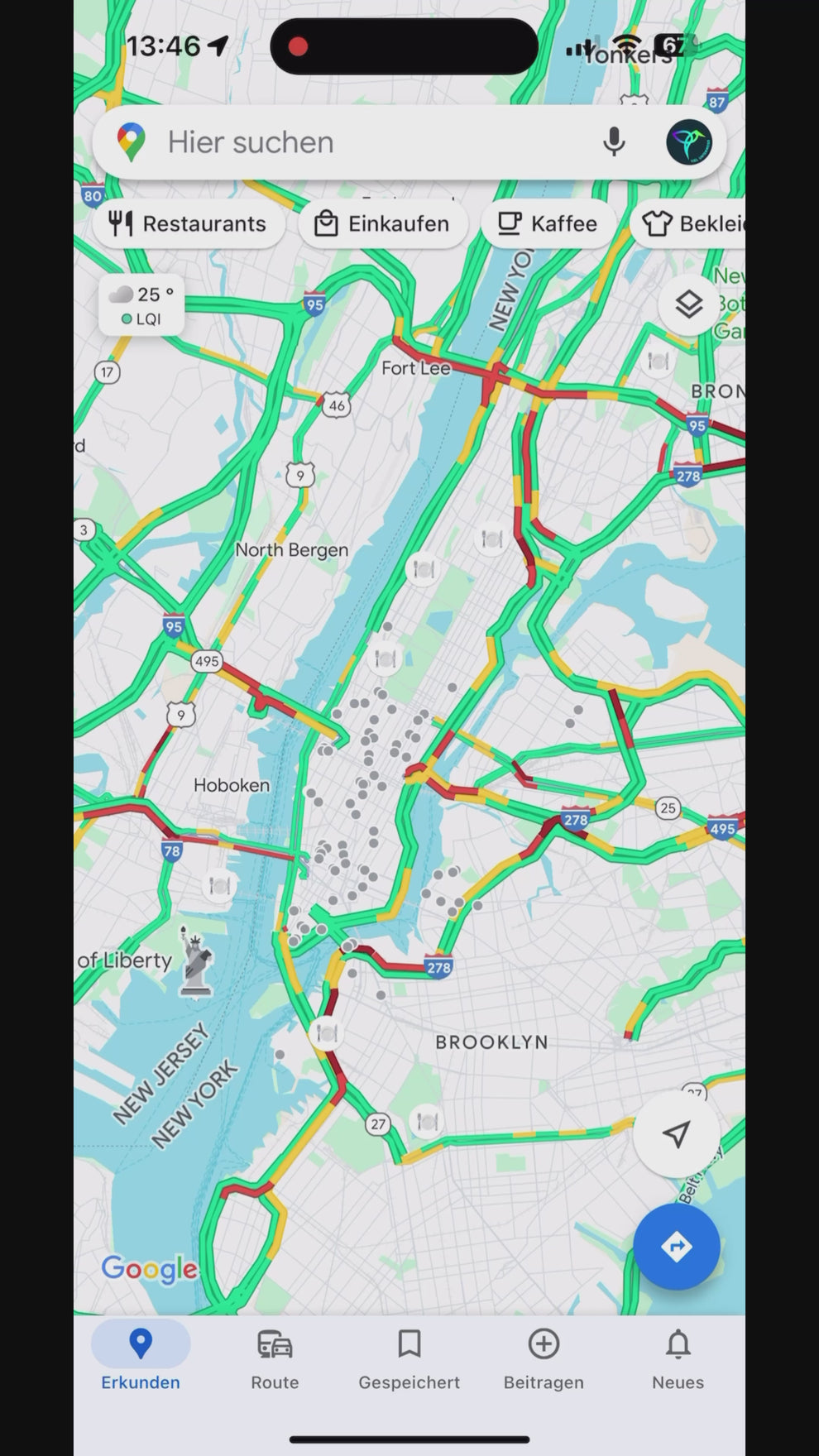 New York Google Maps Karte – Alle Highlights mit 1 Klick auf dem Handy ...